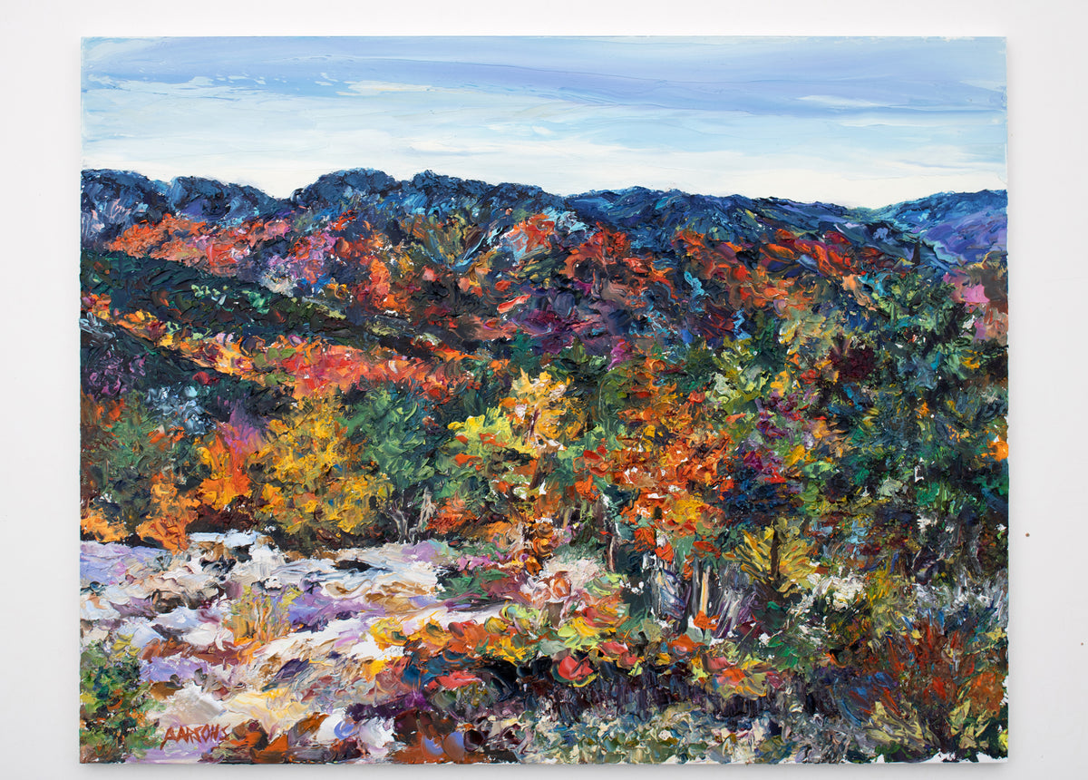 Autumn in the Adirondacks. Adirondack Mountains, New York. Oil on pane ...